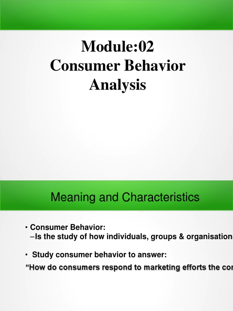 Consumer Behavior Analysis | PDF | Consumer Behaviour | Behavior