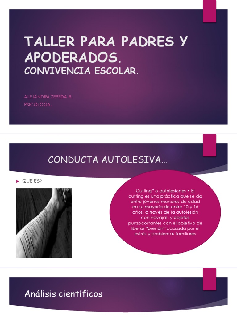 Taller Apoderados - Ps. | PDF | Autolesiones | Juventud