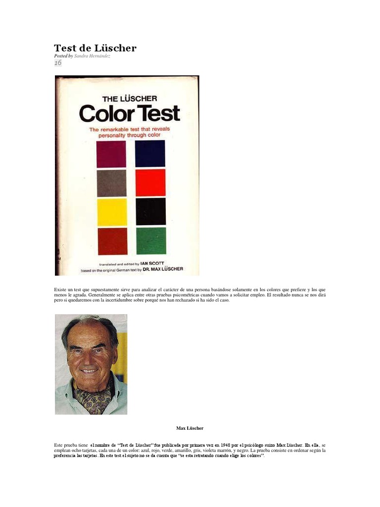 Test de Luscher | PDF | Color | Rojo
