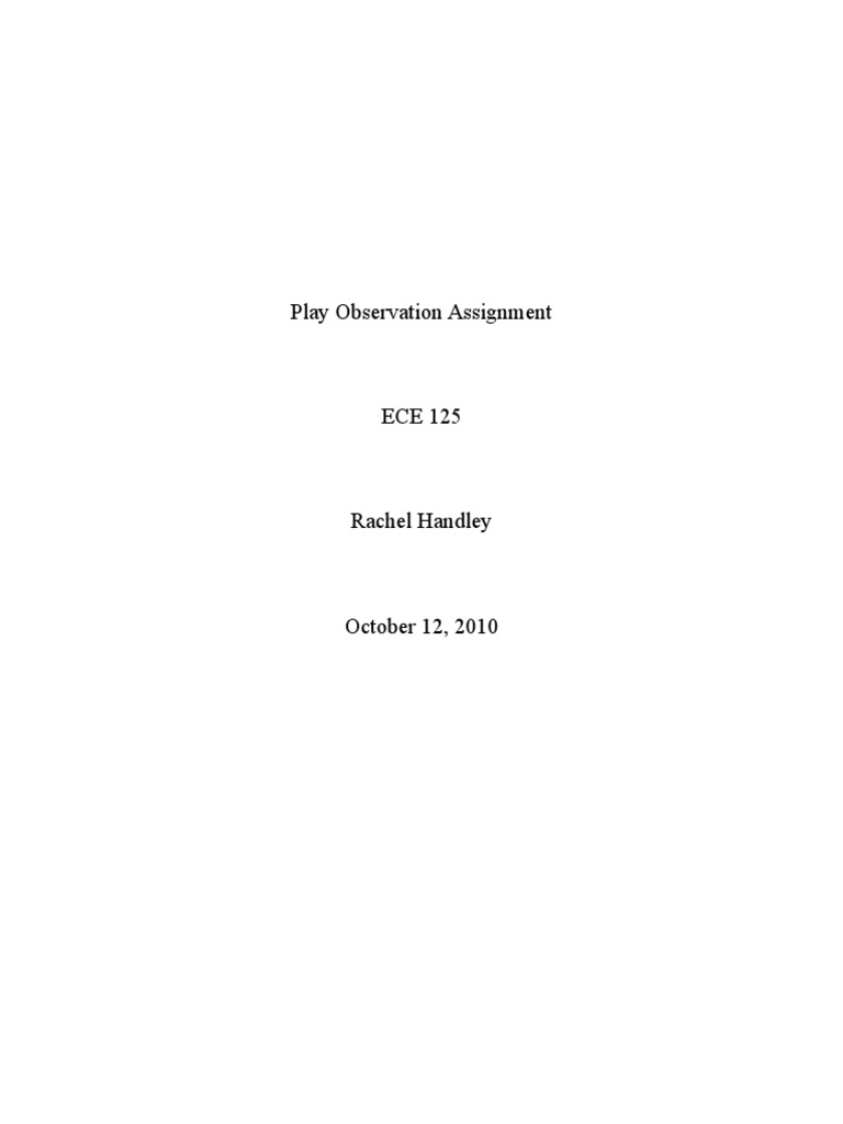 Play Observation | PDF | Learning | Thought
