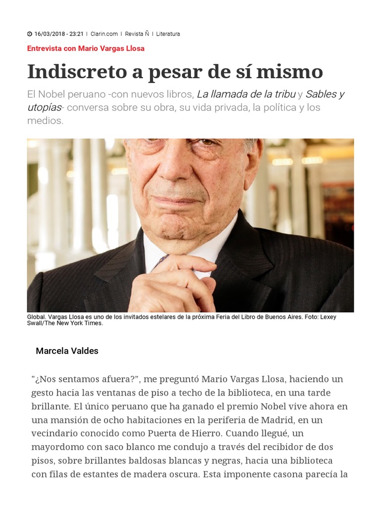 Entrevista Con Mario Vargas Llosa | PDF | Fidel Castro | Novelas