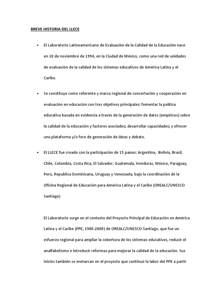 Breve Historia Del Llece | PDF | Unicef | America latina