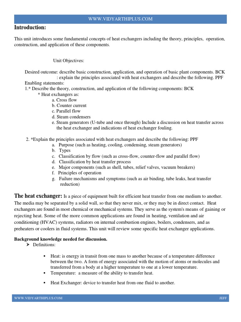 Heat Exchanger Fundamentals and Types | PDF | Heat Exchanger | Heat ...