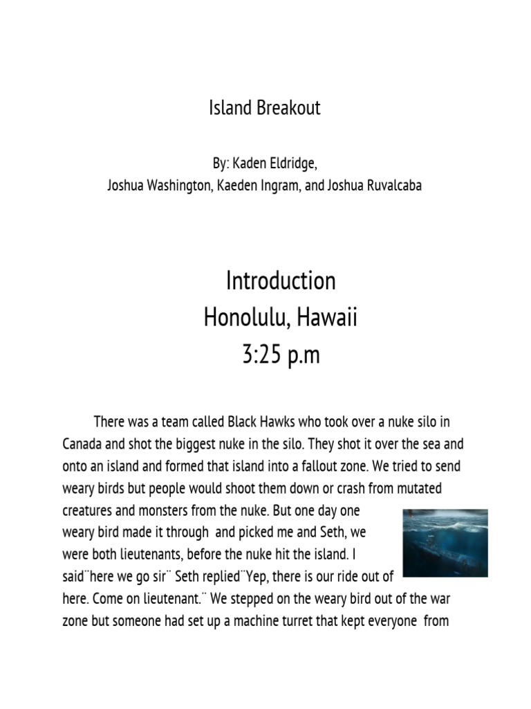 Honolulu, Hawaii 3:25 P.M: Island Breakout | PDF