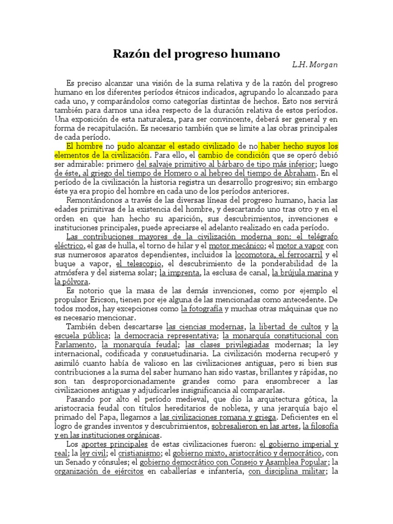 Razón Del Progreso Humano | PDF | Civilización | Homo Sapiens