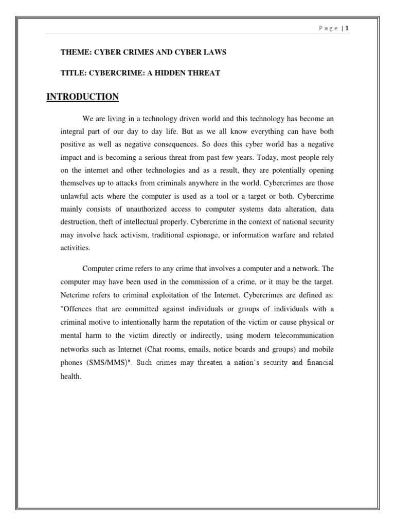 Cyber Law Project | PDF | Cybercrime | Computer Security