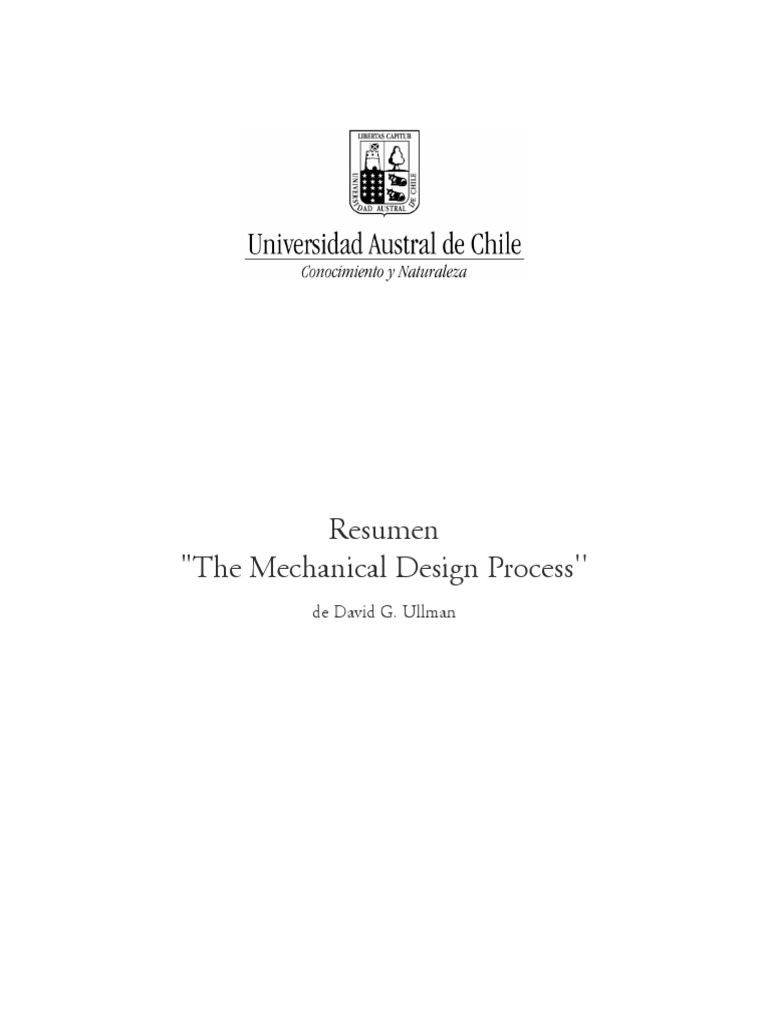Resumen The Mechanical Design Process PDF | PDF | Diseño | Análisis FODA
