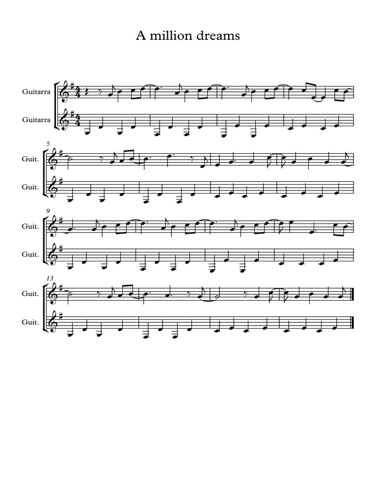 A Million Dreams - Partitura Completa