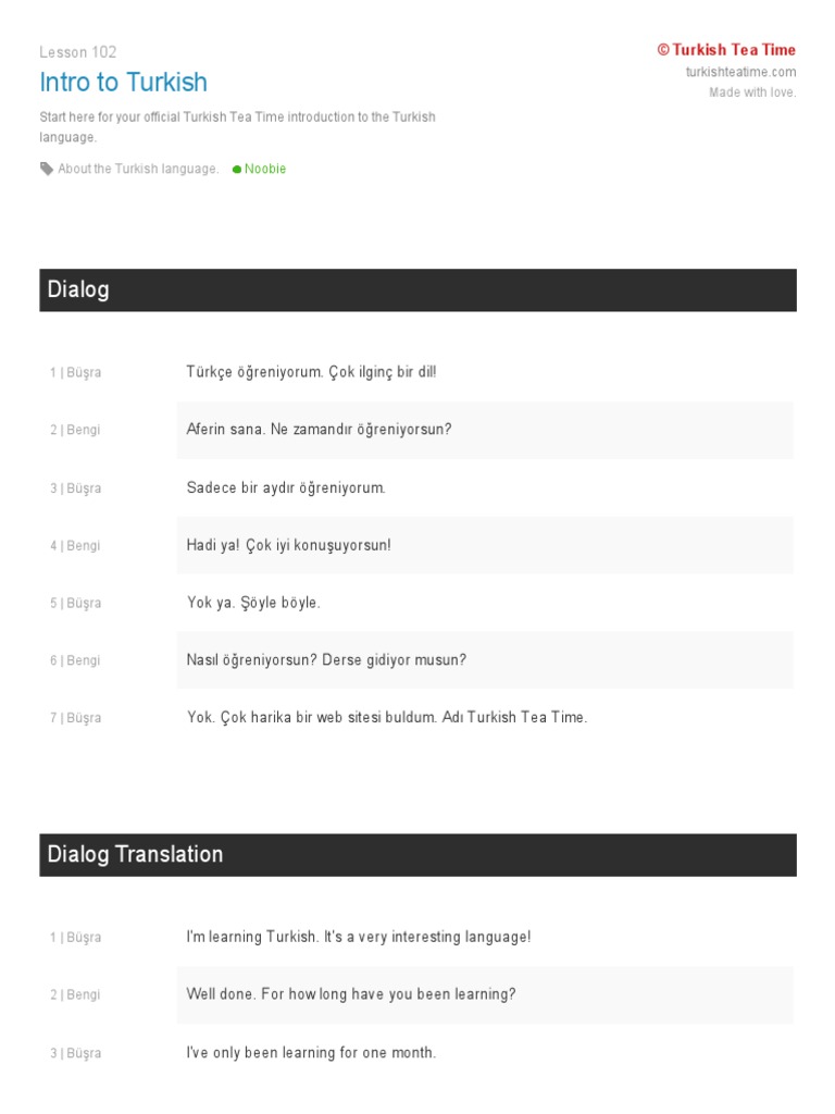 102 Intro To Turkish PDF | PDF | Arabic | English Language