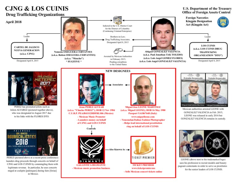 Treasury Chart CJNG and Cuinis | PDF | Black Market | Crime & Violence
