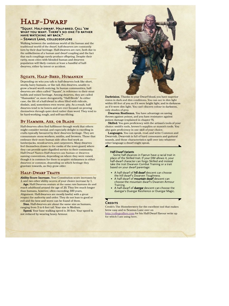 Half Dwarf | PDF