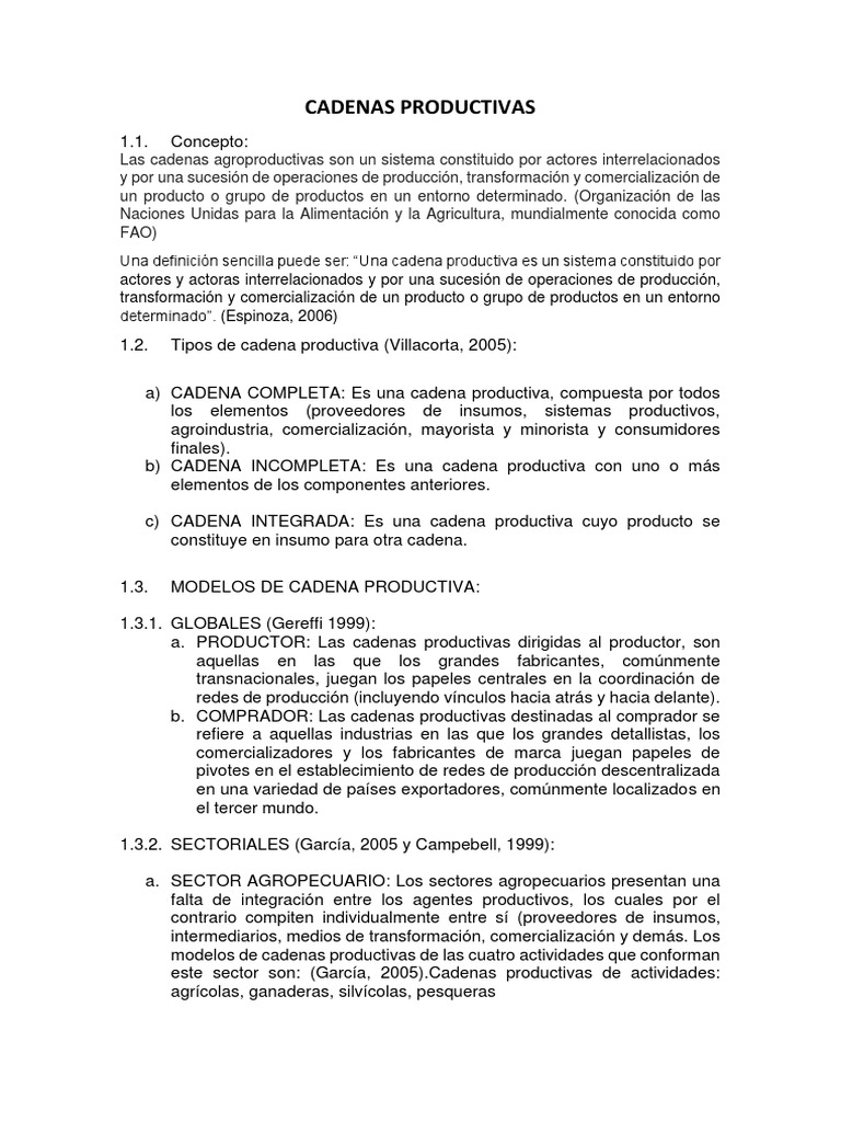 Tipos y Modelos de Cadenas Productivas | PDF | Distribución (comercial ...