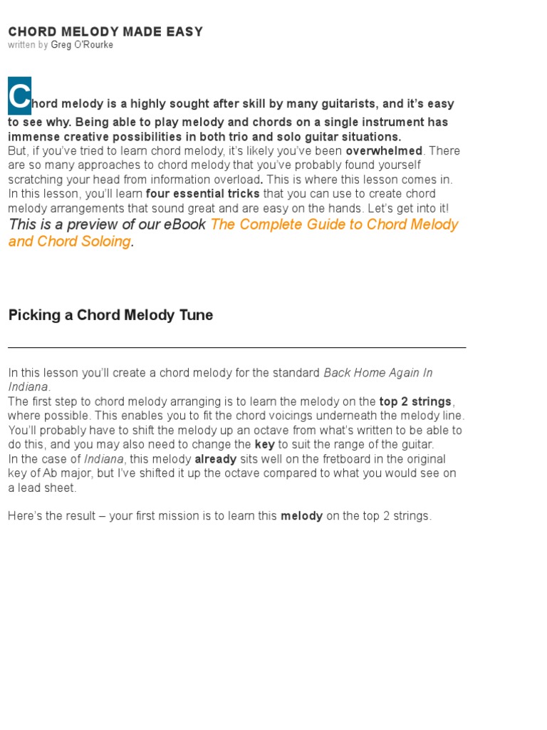 Jazz Chord Melody Made Easy | PDF | Harmony | Chord (Music)