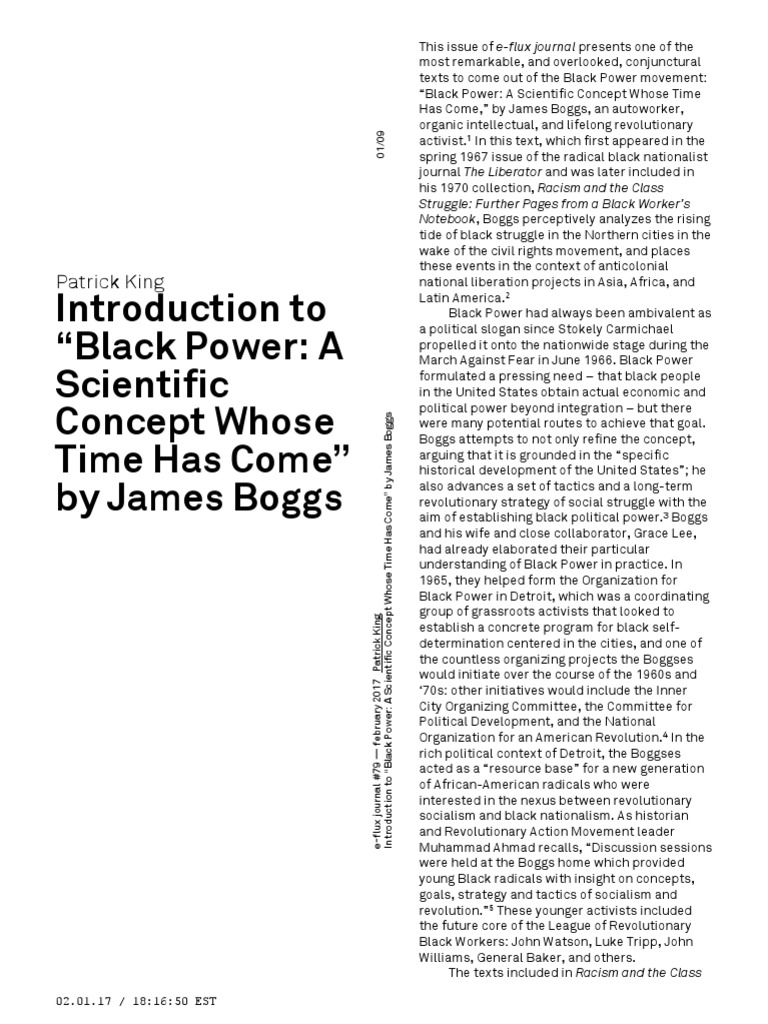 Introduction To Boggs | PDF | Black Power | Marxism