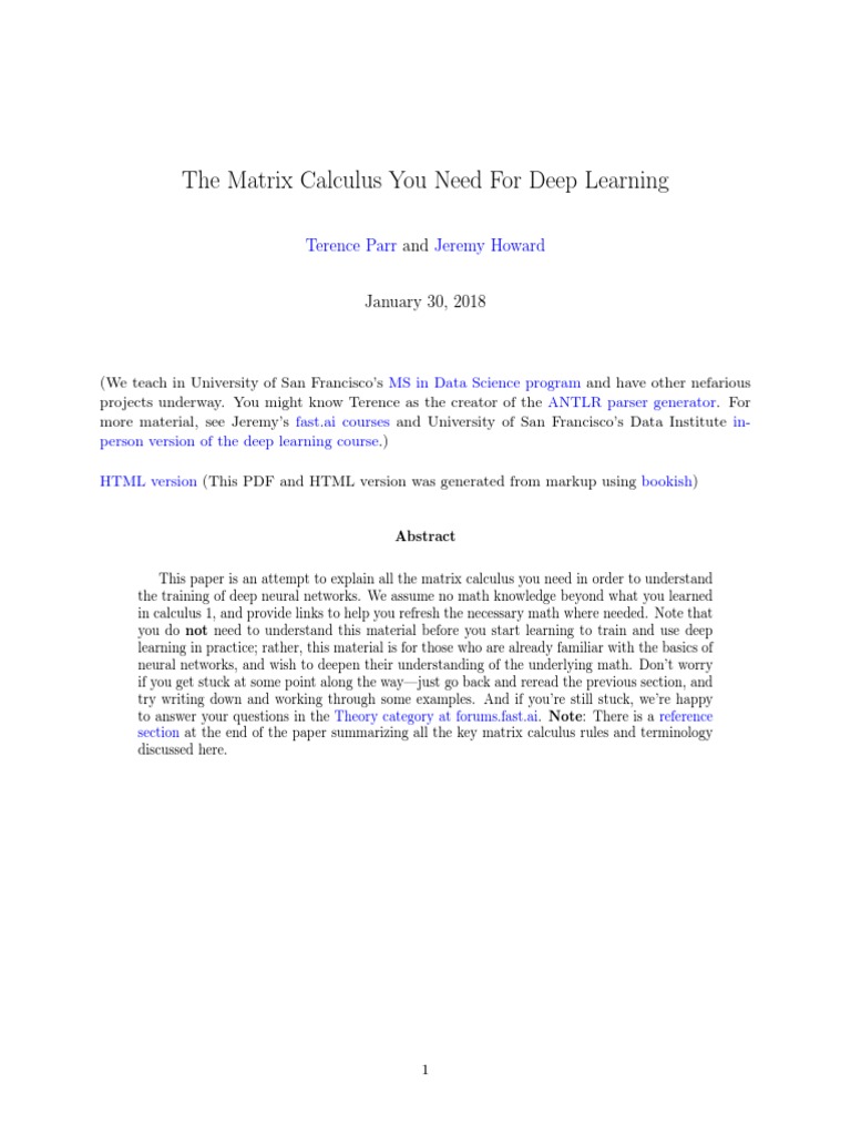 Matrix Calculus | PDF | Gradient | Derivative