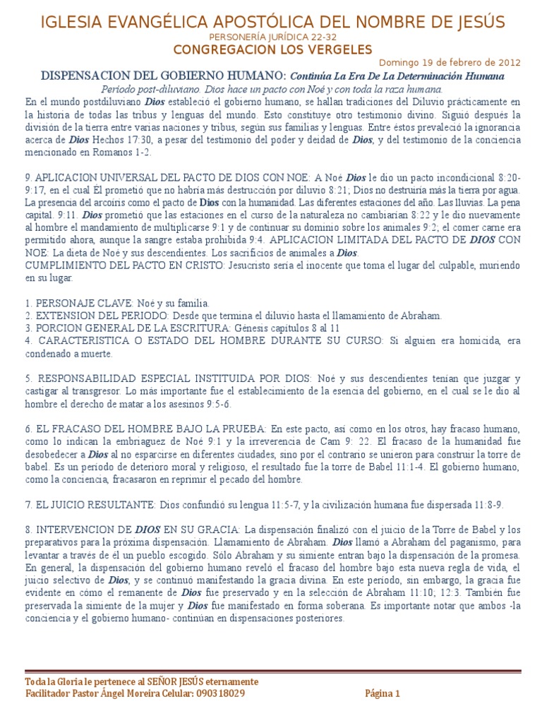 Dispensación del Gobierno Humano | PDF | Noé | Mito de la inundación
