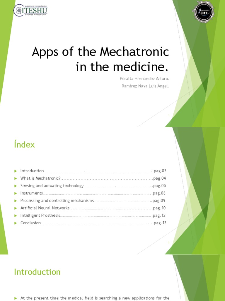 Apps of Mechatronic in The Medicine-1 | PDF | Mechatronics | Sensor