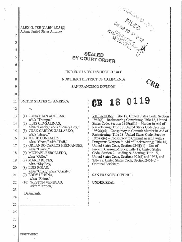 Indictment Filed Under Seal 180320 | PDF