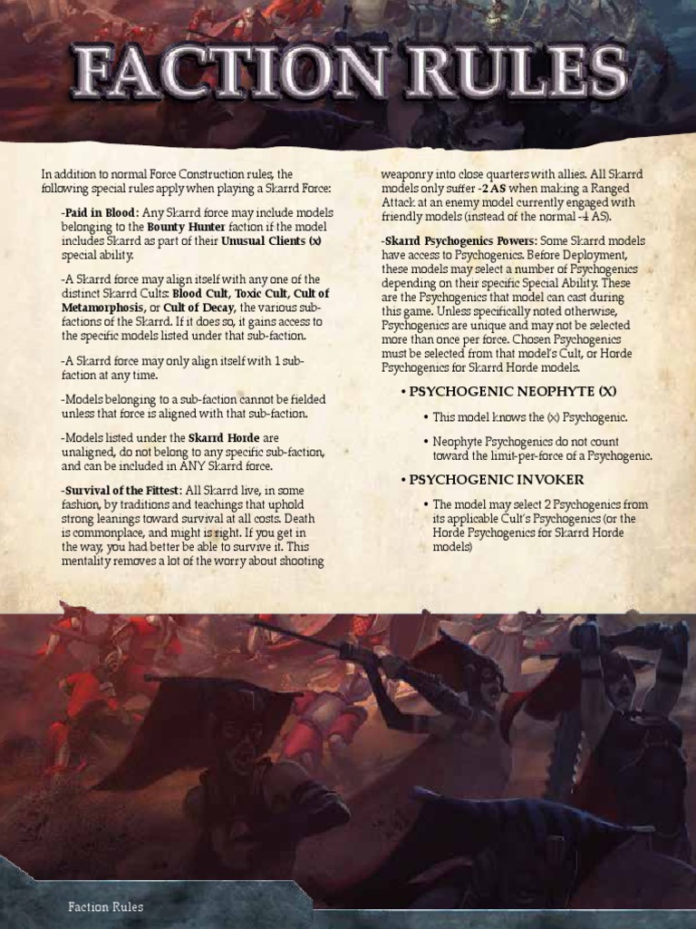 Skarrd Faction Rules | PDF | Gaming | Leisure