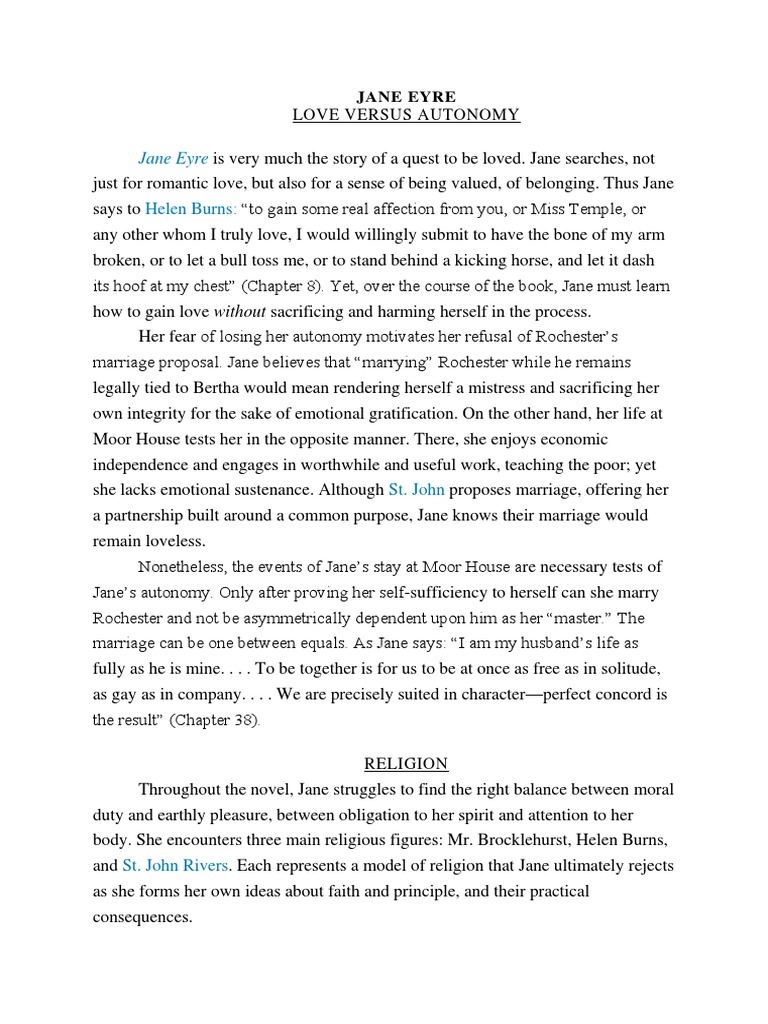 English Notes | PDF | Jane Eyre | Brontë Family