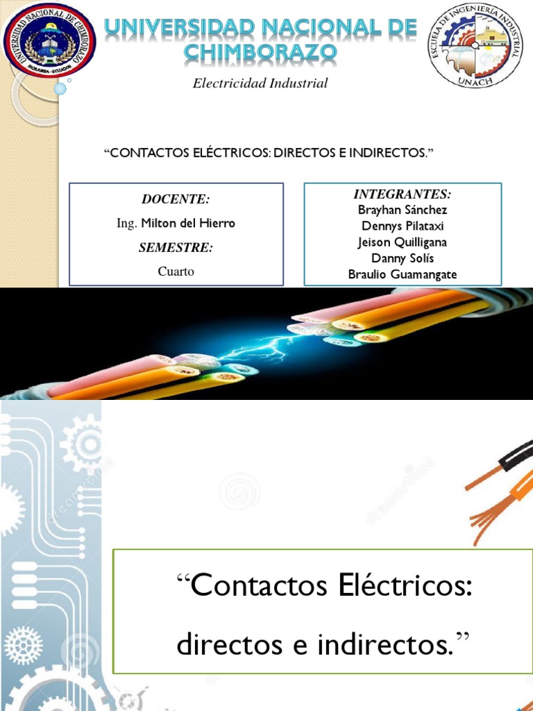 Contactos Eléctricos: Directos e Indirectos | PDF | Descarga eléctrica ...