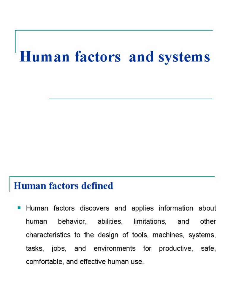 Human Factors and Systems | PDF | System | Information
