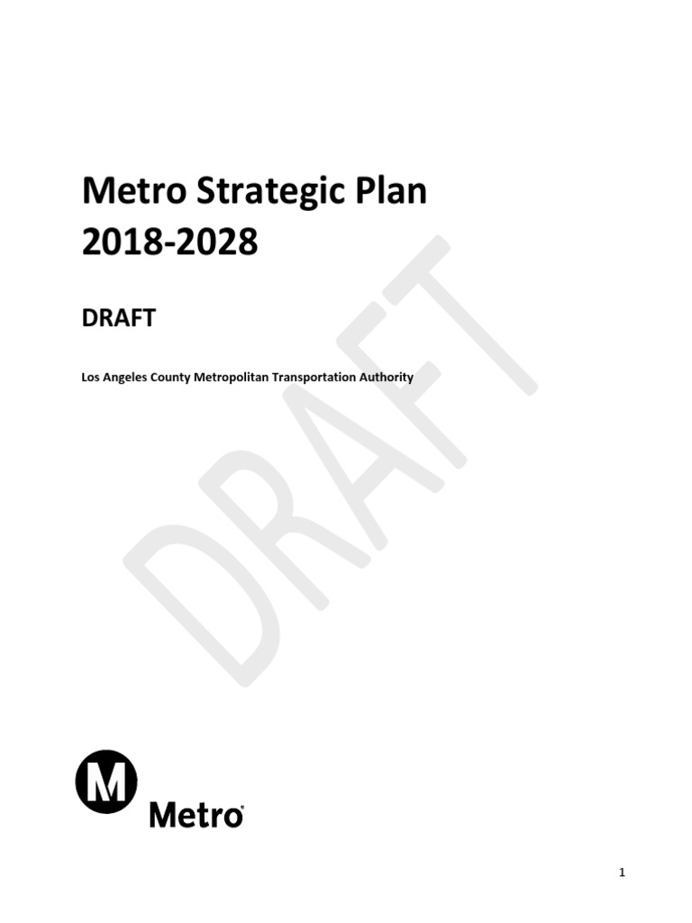 Draft Metro Strategic Plan | PDF | Public Transport | Rapid Transit
