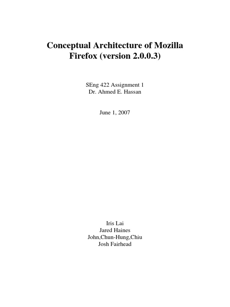 Conceptual Architecture of Mozilla Firefox | PDF | Document Object ...