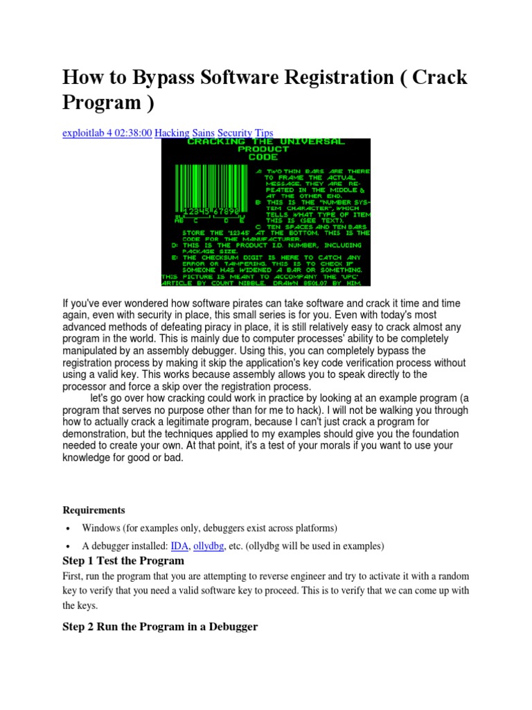 How To Bypass Software Registration | PDF | Computer Program | Programming