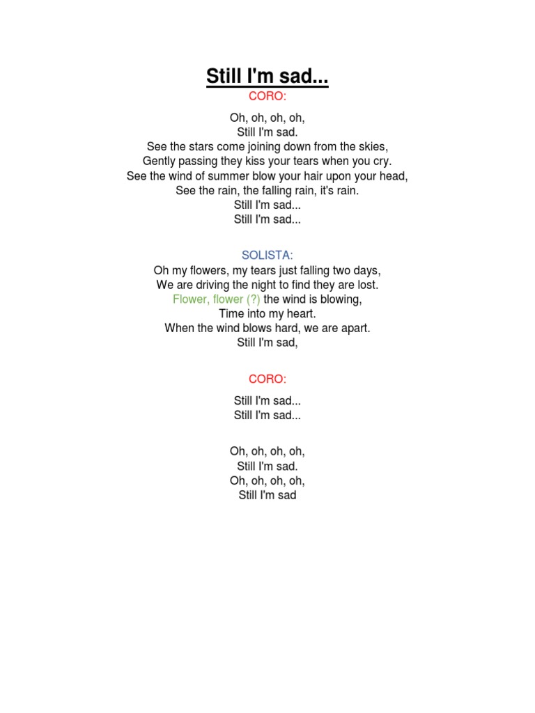 Still Im Sad-Lyrics | PDF