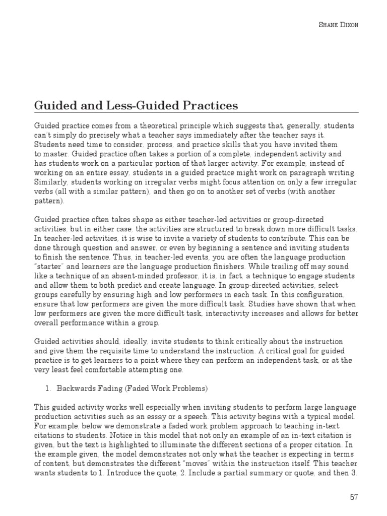 Guided Practice Samples | PDF | Question | Teachers