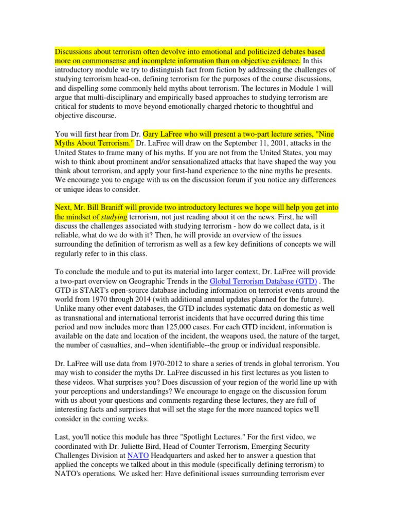 Terrorism Pdf Counter Terrorism Violence