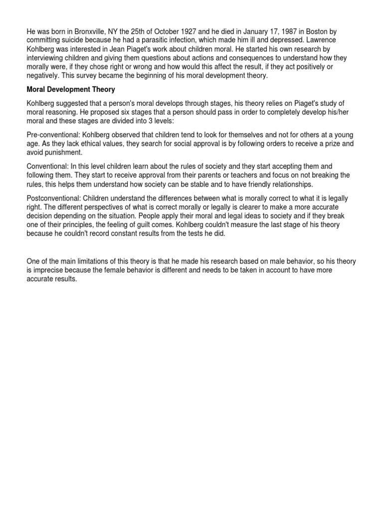 Moral Development Theory | PDF