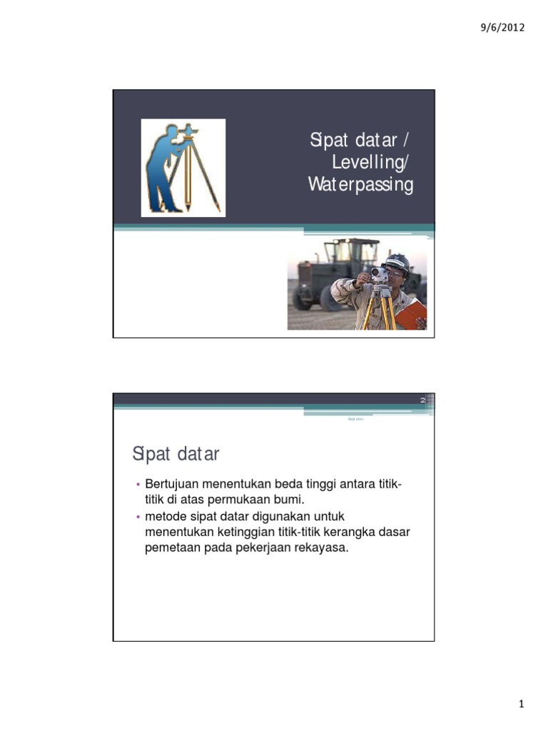 Sipat Datar - Levelling & Waterpass | PDF