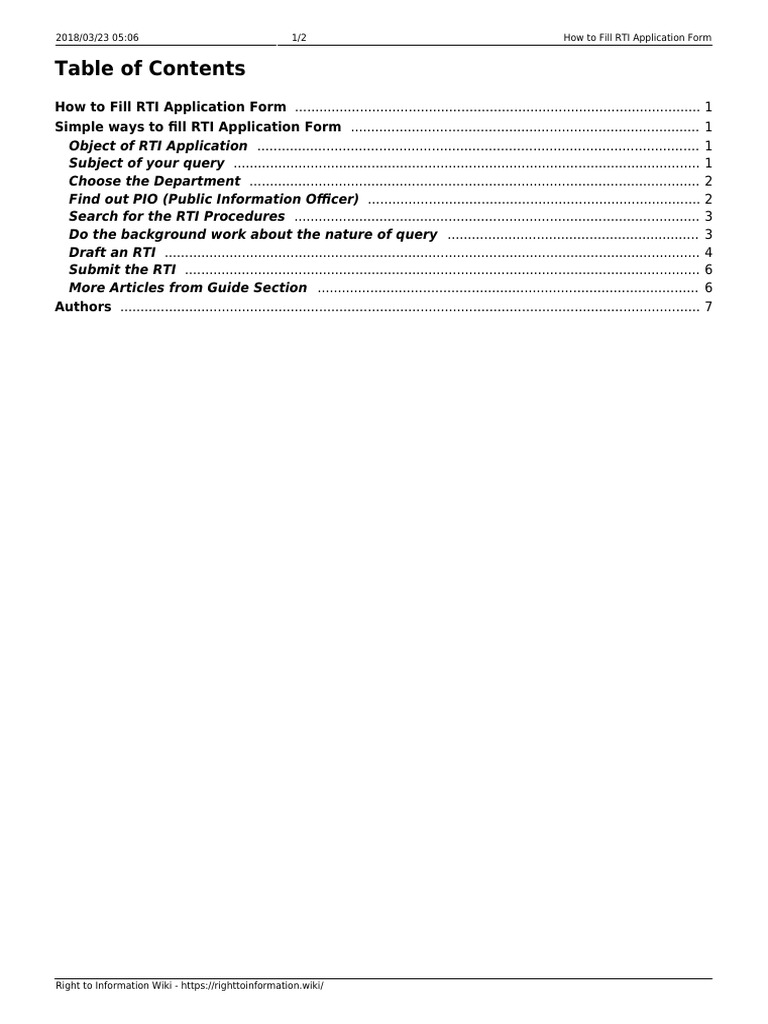How To Fill Rti Application Form | PDF | Justice | Crime & Violence
