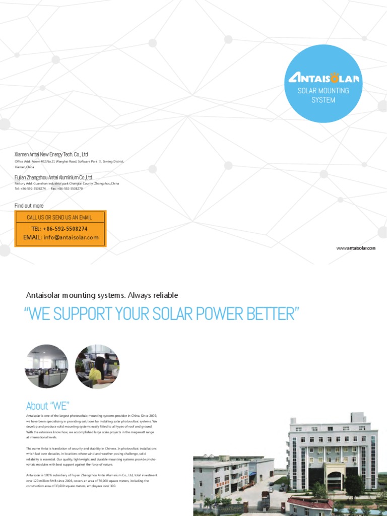 Antaisolar Mounting System | Download Free PDF | Roof | Solar Panel