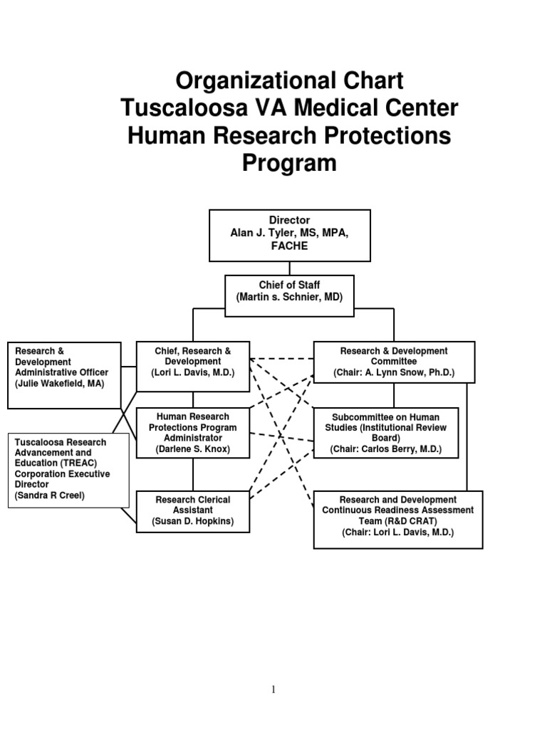 Organizational Chart Tuscaloosa VA Medical Center Human Research ...
