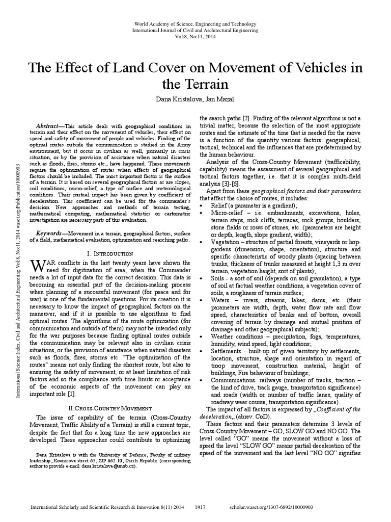 Movement in Terrain | PDF | Mathematical Optimization | Soil