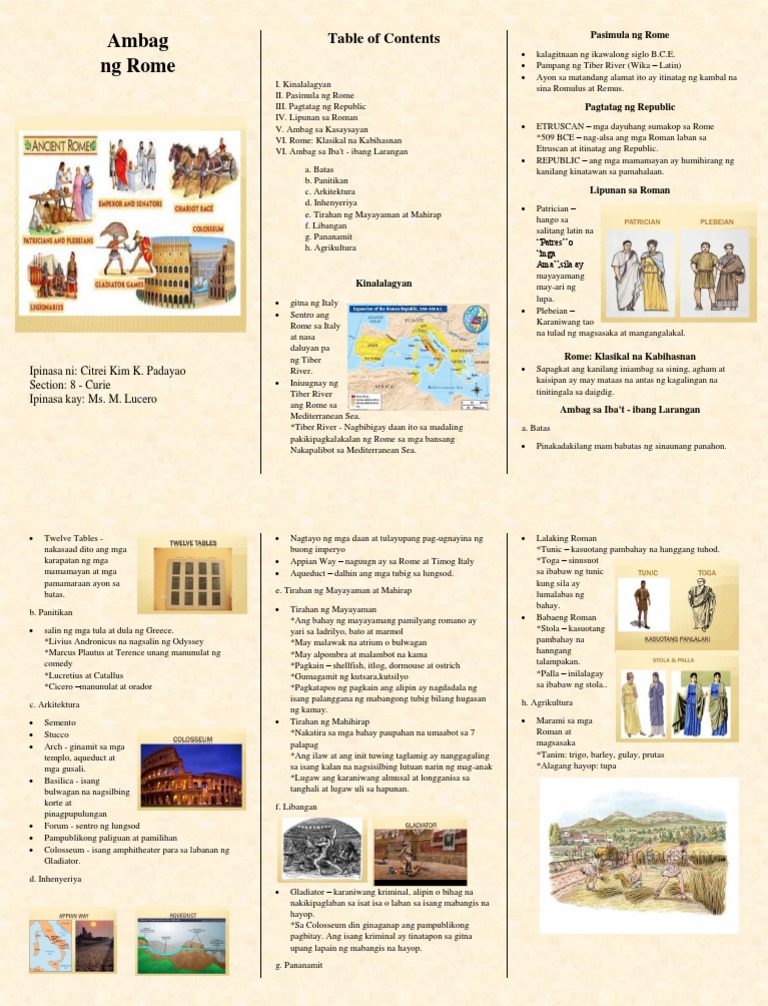 Ambag NG Rome Brouchure | PDF