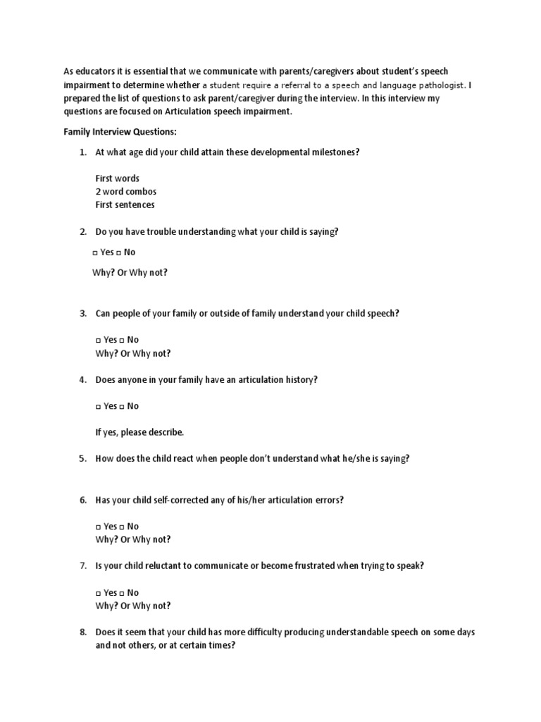 Parent Caregiver Interview | PDF