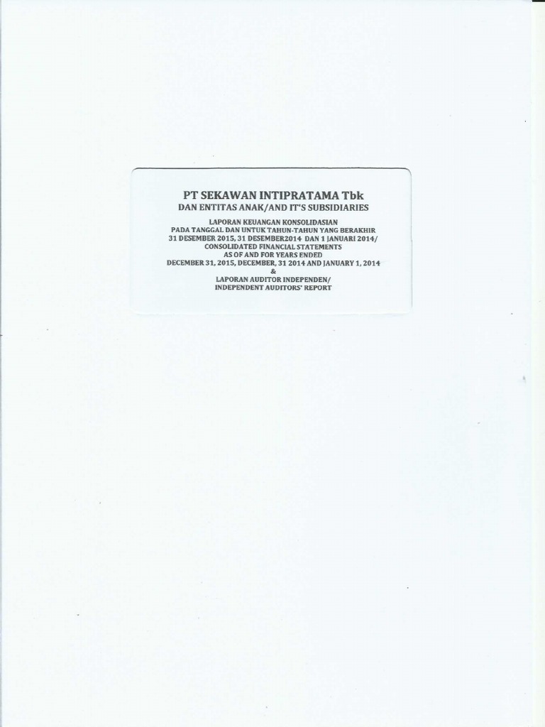PT Sekawan Intipratama TBK (Konsol) 2015 - Final OK | PDF