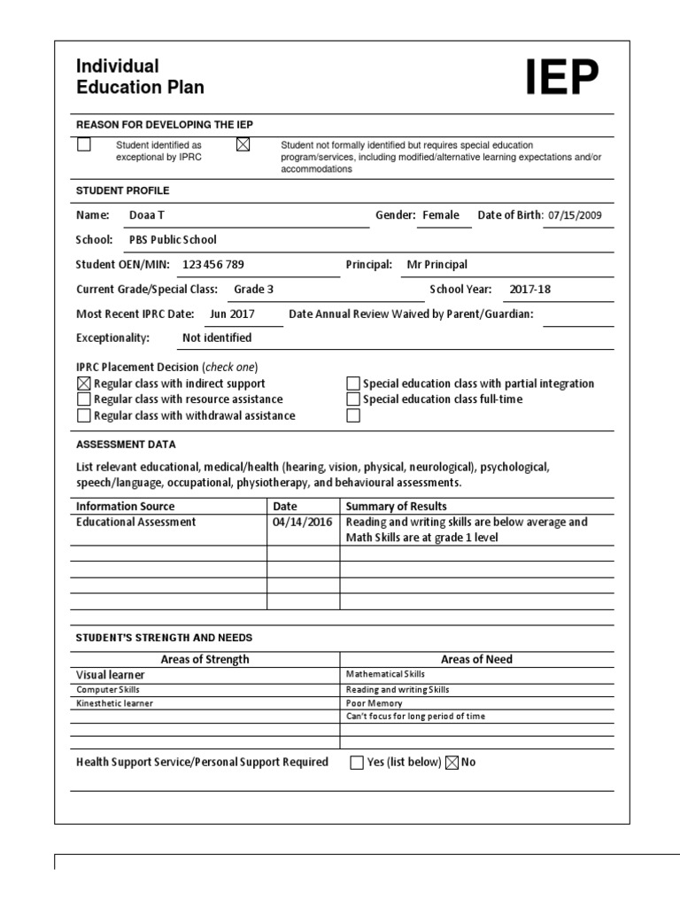 Special Education Program | PDF | Individualized Education Program ...