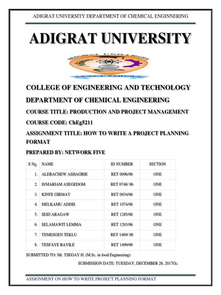 Adigrat University: College of Engineering and Technology | PDF | Risk ...