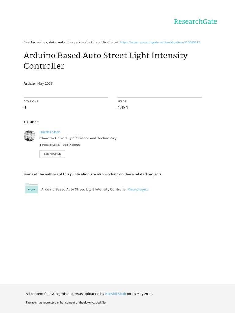 Arduino Based Auto Street Light Intensity Controller: Article | PDF ...
