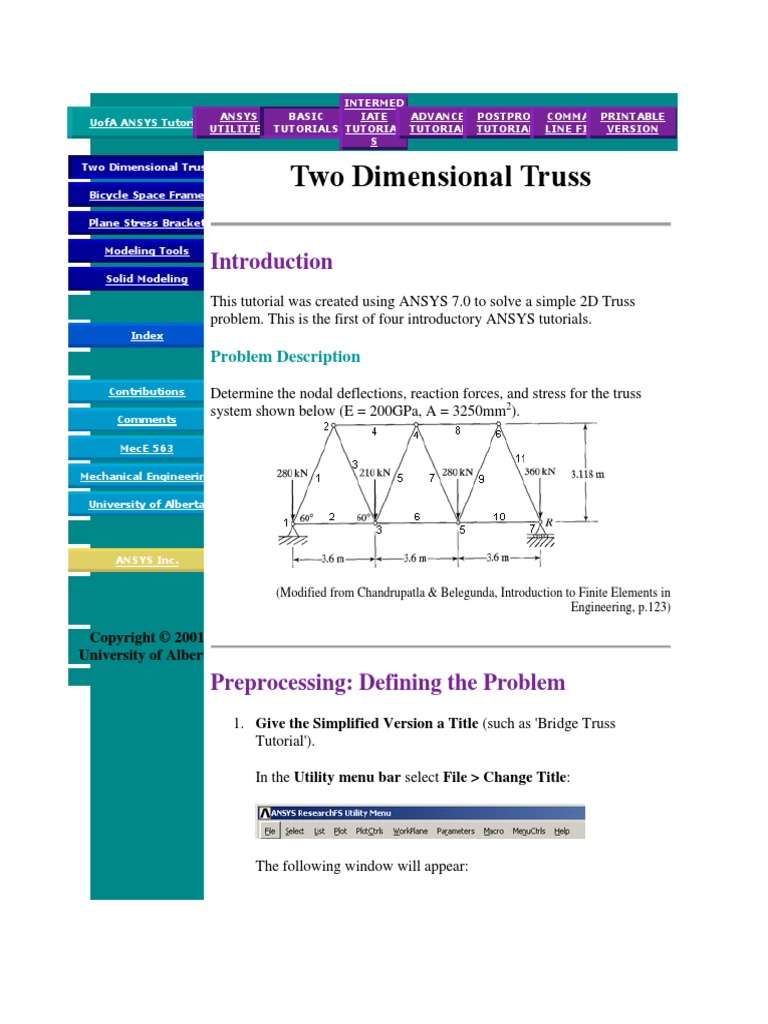 Two Dimentional Truss | PDF | Graphical User Interfaces | Truss