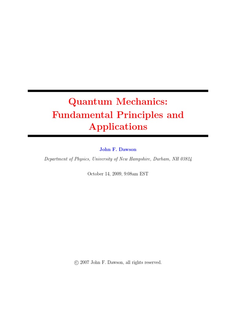An In-Depth Look at the Fundamental Principles and Applications of Quantum Mechanics | PDF ...