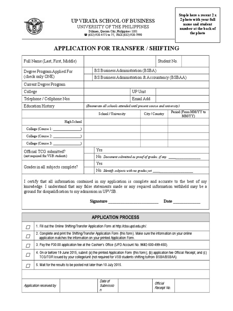 2015 Shifting Application Form | Download Free PDF | Business