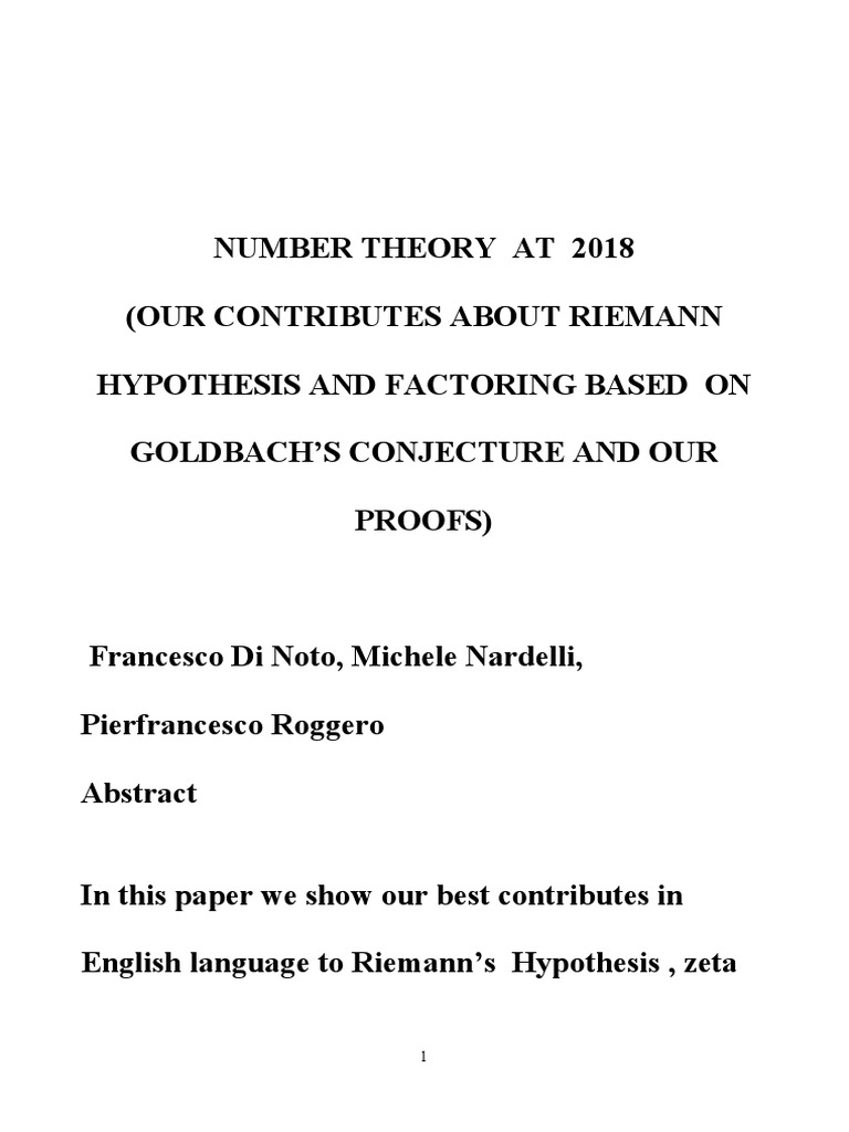 Number Theory at 2018 | PDF | Teaching Mathematics | Mathematical Analysis