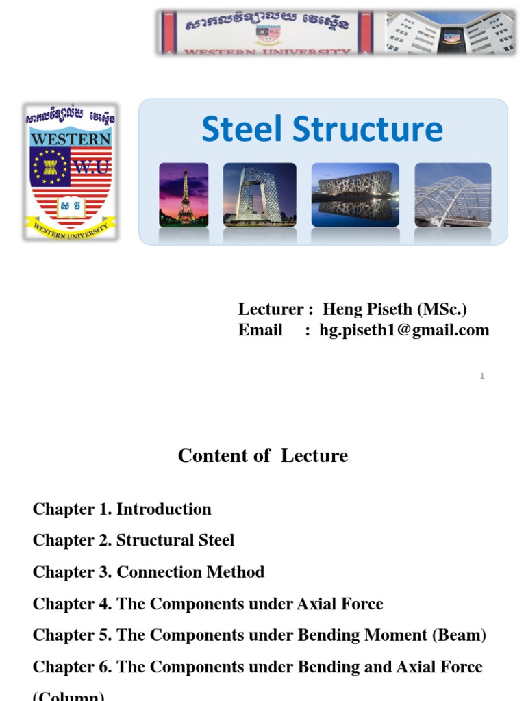 Steel Lecture Introduction | PDF | Structural Load | Civil Engineering