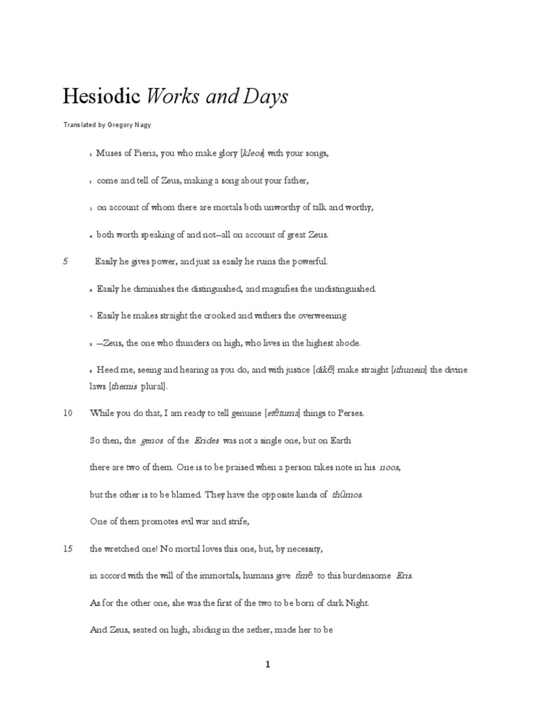 Hesiod Works and Days | PDF | Nature